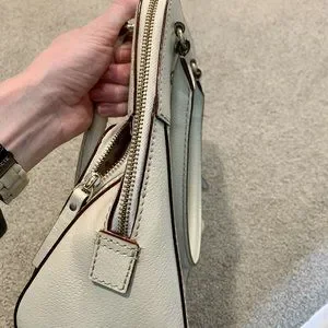 kate spade | Bags | White Leather Kate Spade Satchel Purse Handbag ...